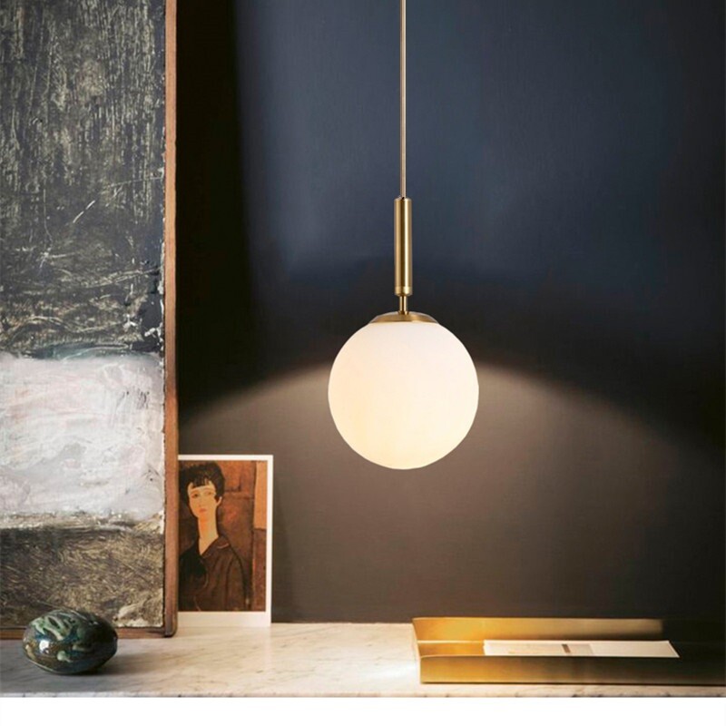 Glass Pendant Light Gold Bar Lamp Modern Ceiling Lights Kitchen Pendant ...