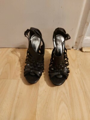 Karen Millen Black Leather Gladiator Strappy Heels . UK 6 Now £18.00 | eBay