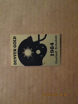 USFL Denver Gold Vintage Defunct Circa 1984 Team Logo Football Pocket ...