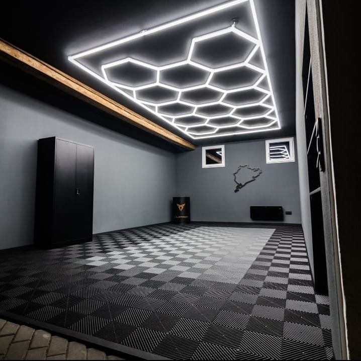 LED Hexagon Garage Lights 606W Ceiling Shop Light with Border for Gym ...