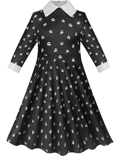 COSTUME MERCOLEDì FAMIGLIA ADDAMS CARNEVALE BAMBINA VESTITO MADE ITALY ...