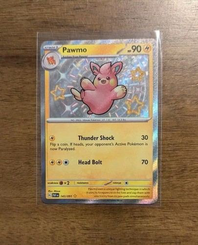 Pokemon TCG - Pawmo 143/091 - Paldean Fates - Baby Shiny Rare Card ...