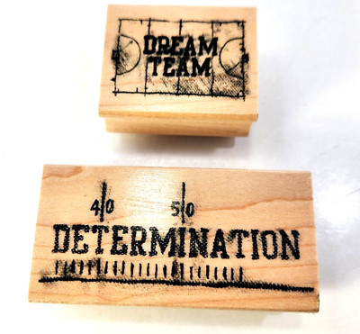 Club Scrap Determination Dream Team Wood Rubber Stamps LOT of 2 Ltd Ed ...