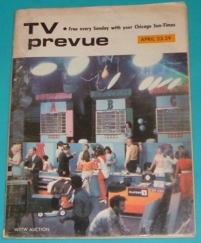 1972 CHICAGO TV PREVUE GUIDE~WTTW AUCTION~JIM BAILEY FEMALE ...