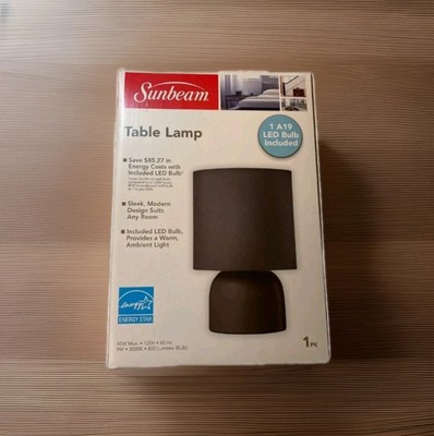 SUNBEAM BLACK TABLE LAMP WITH LED BULB NEW WITHOUT BOX | eBay