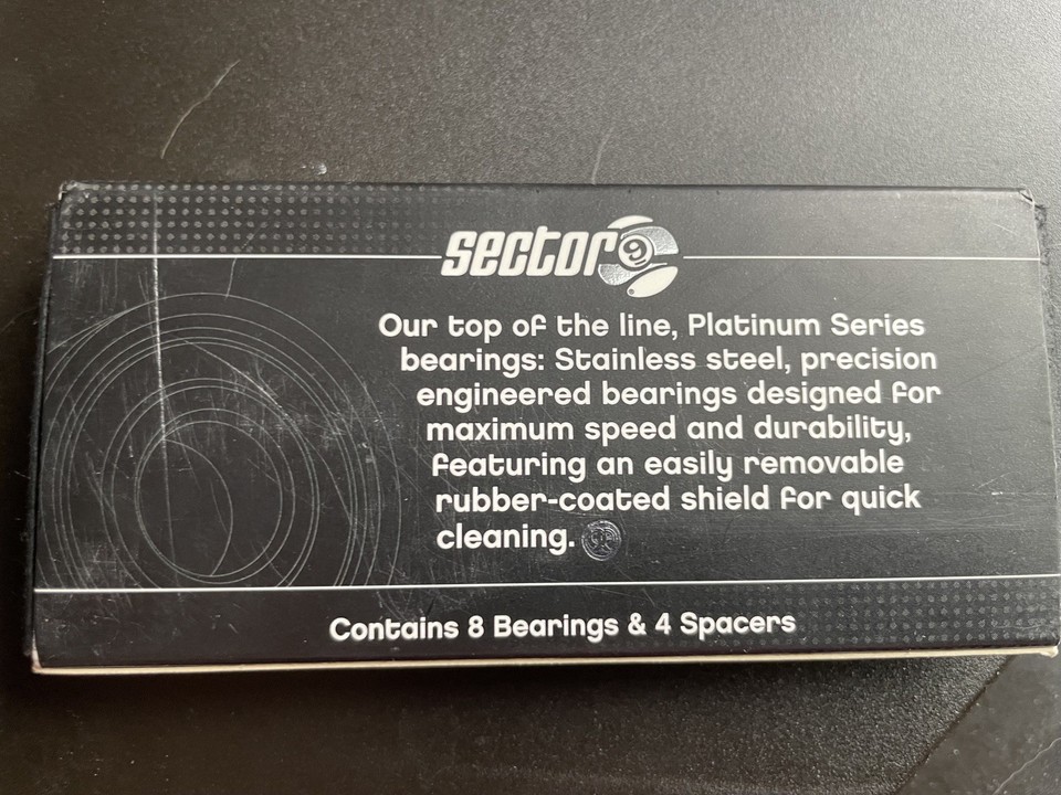 Sector 9 ABEC-9 Platinum Series Bearings 8 Pack + 4 Spacers Skate Longboard | eBay