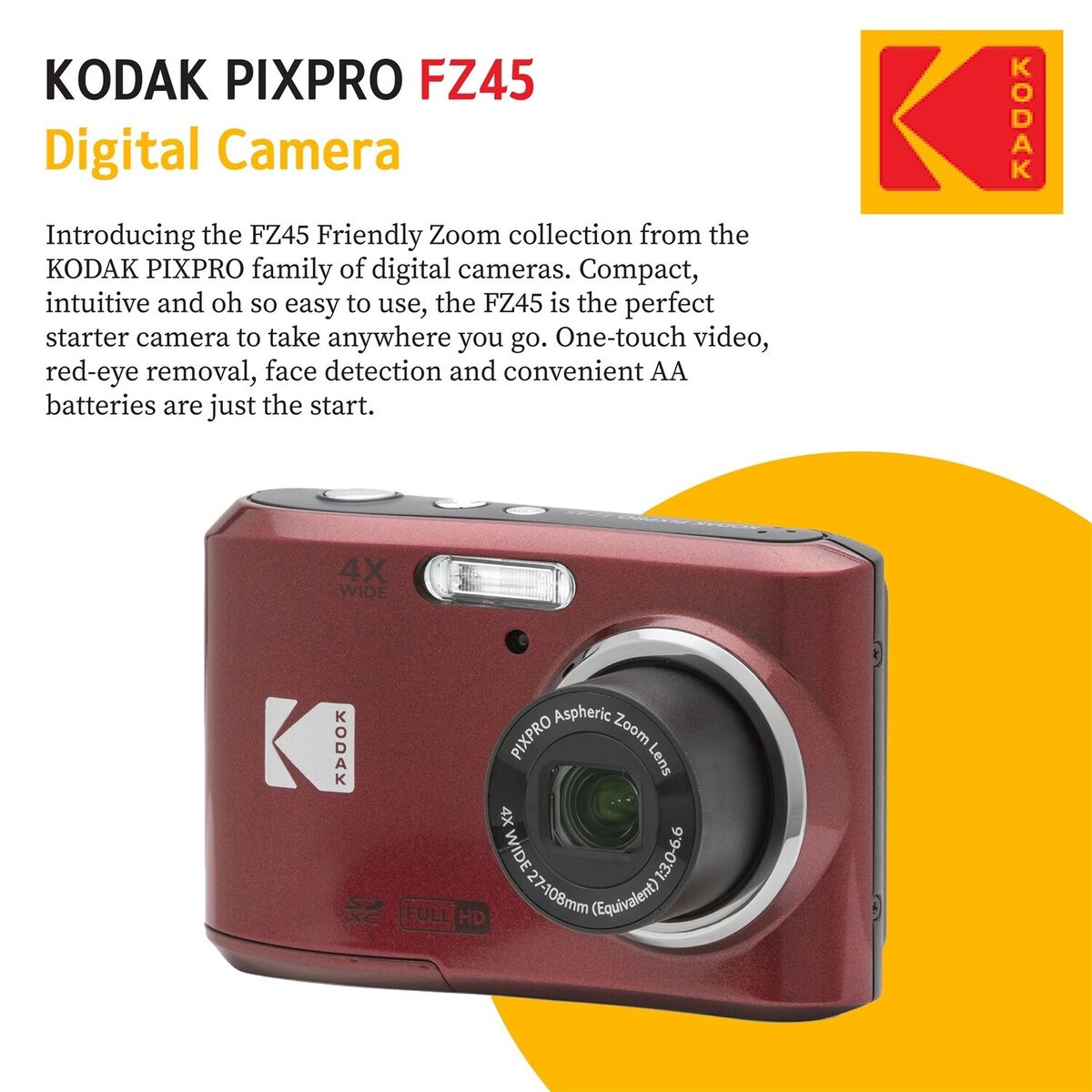 Kodak PIXPRO FZ45 Digital Camera (Red) + 32GB Memory Card + Kodak PIXPRO FZ45 Digital Camera (Red) + 32GB Memory Card +