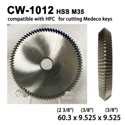 CW-1012 Inch HSS M35 Compatible with HPC Key Cutting Machine For Medeco ...