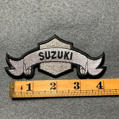 Suzuki Motorcycle Silver Black Embroidered Patch D9 | eBay