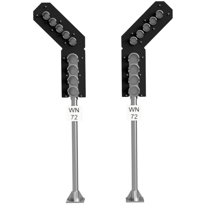 Model Railway layout Scenery - 4 Light Aspect Signals with feather LH ...