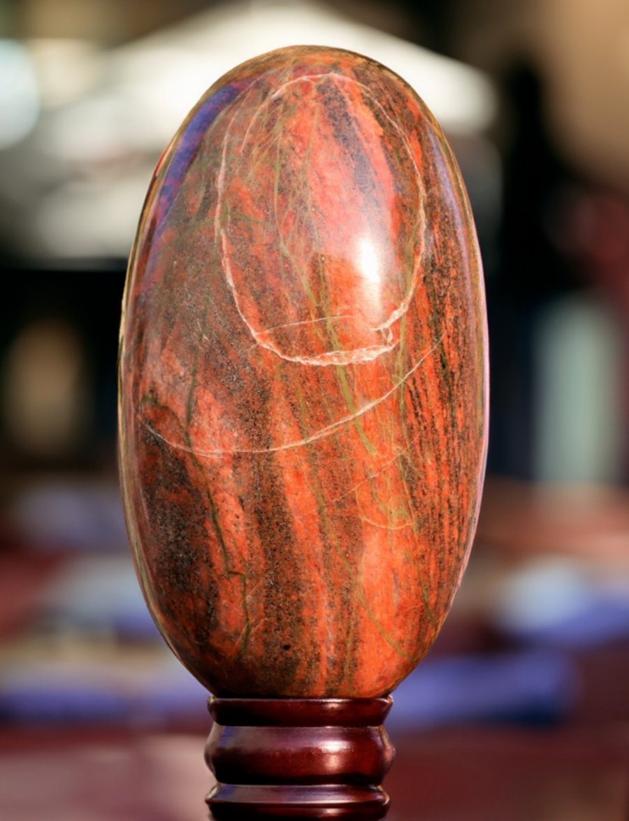 220MM Green Unakite Lingam Natural Healing Crystal Lingam Gemstone Gift ...