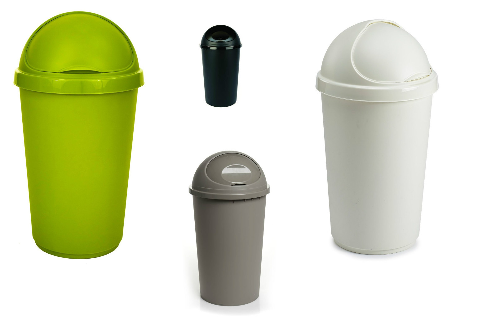 New 50/30L Litre Plastic Bullet Bin Rubbish Waste Bins Kitchen Dustbin ...