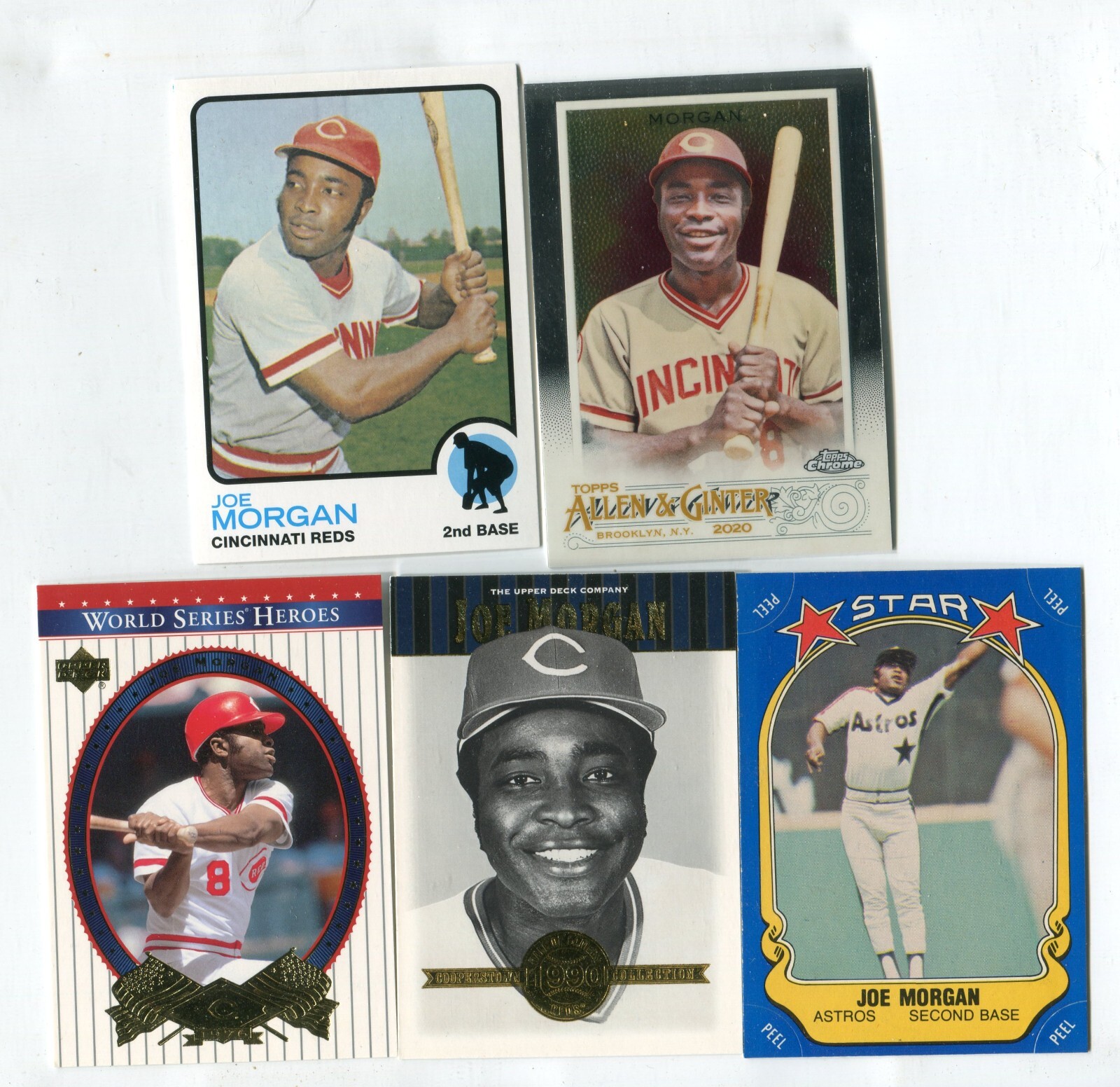 Joe Morgan 5 Baseball Card Lot HOF CINCINNATI REDS ASTROS A's GIANTS ...
