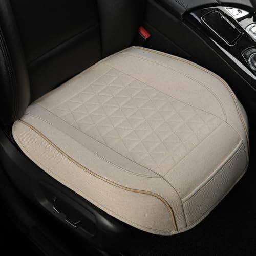 Linen Front Car Seat Cover Protector Anti-Slip 2pc Triangular Pattern ...