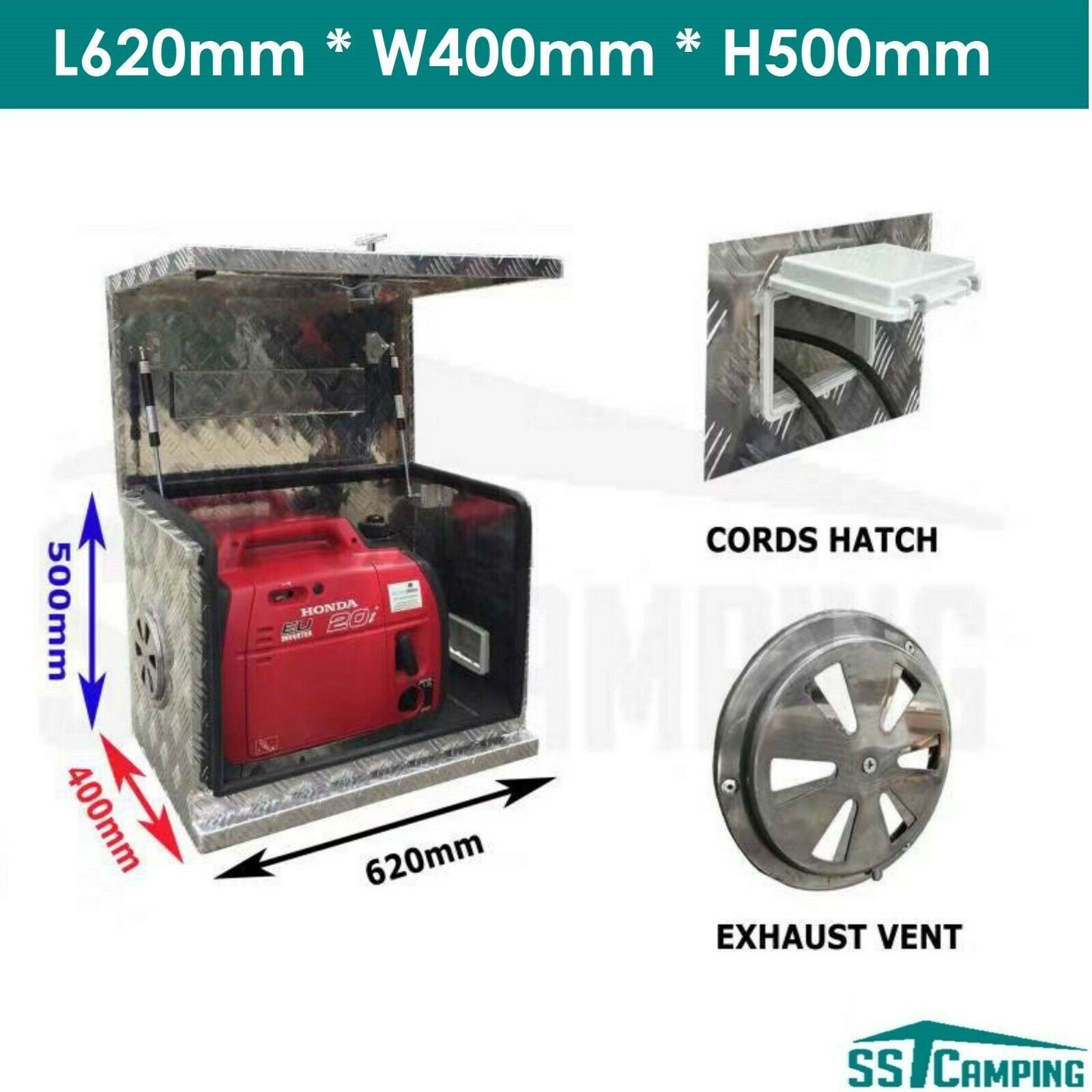 Ventilated Aluminium Generator Tool Box Air Vent 620 Ute Trailer ...