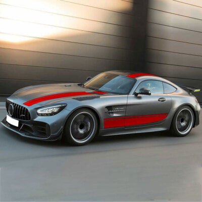 Racing Stripe Side Skirt Sticker For Mercedes Benz AMG GT C190 R190 ...