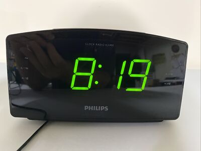 Philips BIG Display AJ3400/37 Digital Alarm Clock FM Radio Battery ...