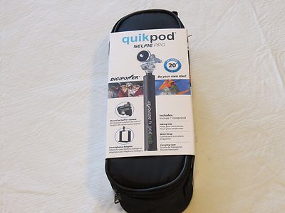 Quikpod POD Selfie stick pro Extends 20" Digipower kit case hiking NEW ...