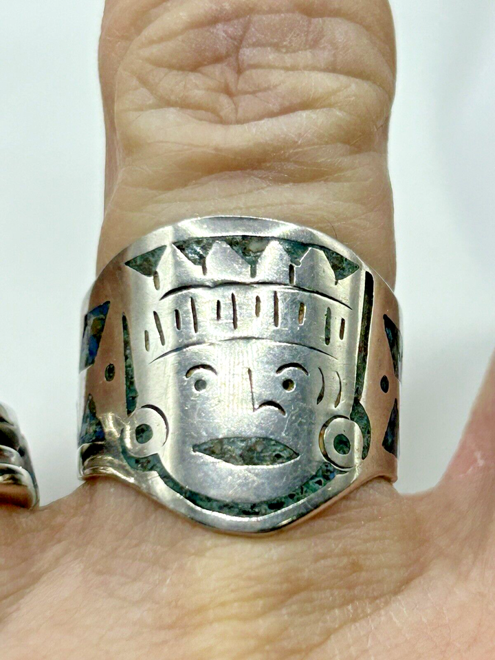 HOPI Sterling Silver Kachina dancer Face Ring Size 9 | eBay