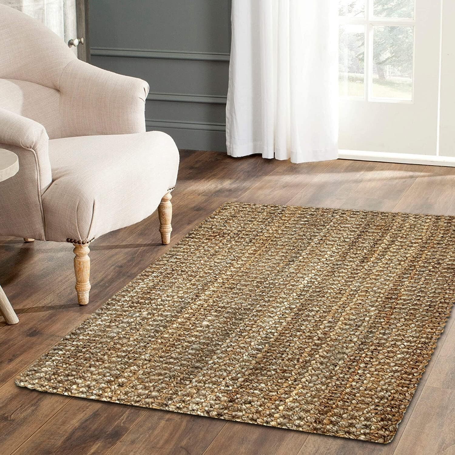 Jute Handspun Area Rug - Premium Jute Handwoven Reversible Chunky ...