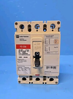 Eaton Cutler Hammer FD3100 100A 600V 3Pole Circuit Breaker 786679305768 ...
