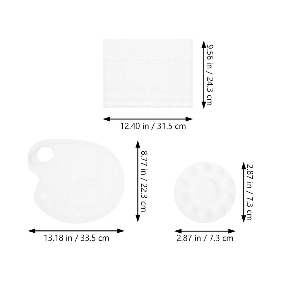 9 pcs Paint Trays Oil Paint Mixing Trays Pigment Plate Color Painting ...