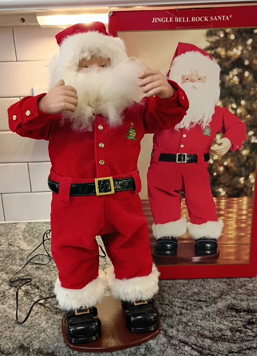 Jingle Bell Rock Santa Animated Santa Claus Figure Soft Beard by ...