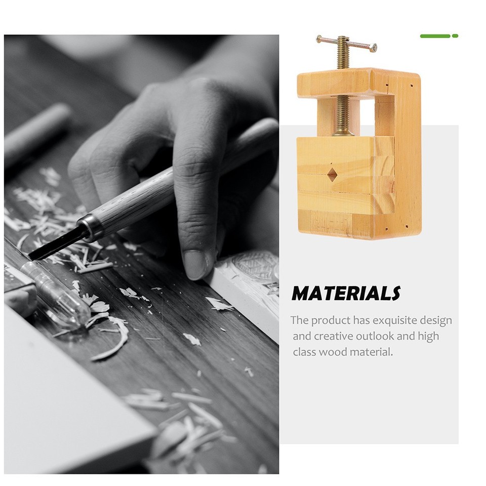 2Pcs Woodworking Seal Carving Vise with Stone Chisel Tools for Crafting ...