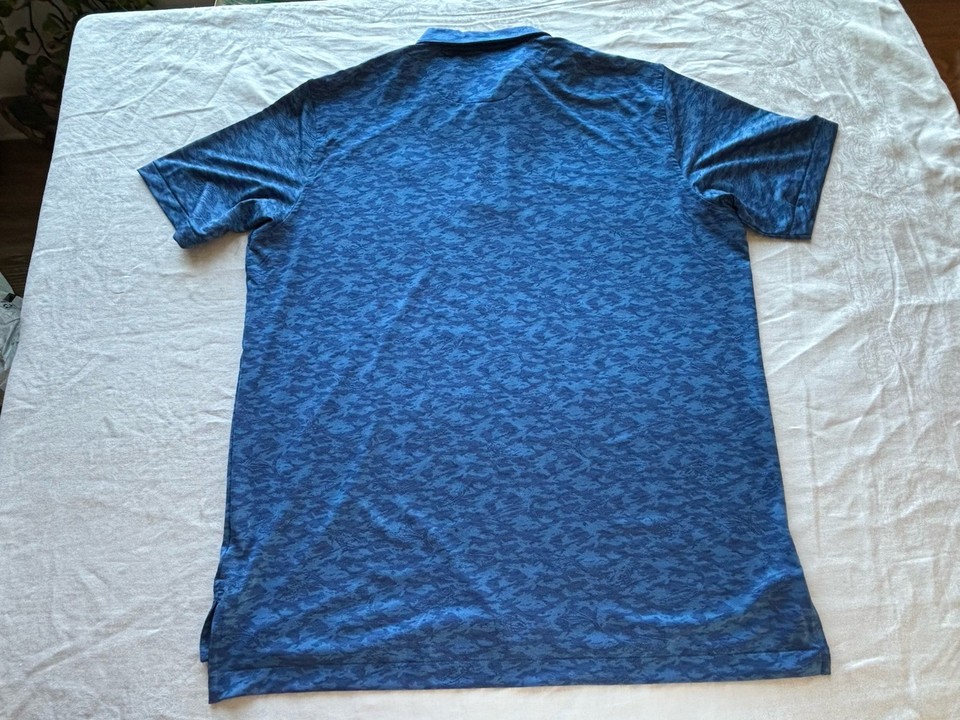 Peter Millar Fish Camo AOP Performance Jersey Golf Polo XL Karsten ...