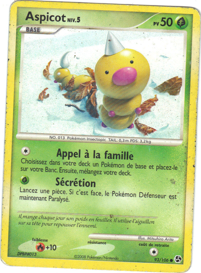 POKEMON n° 93/106 - ASPICOT niveau 5 - PV50 .... (Ref. 4933) | eBay