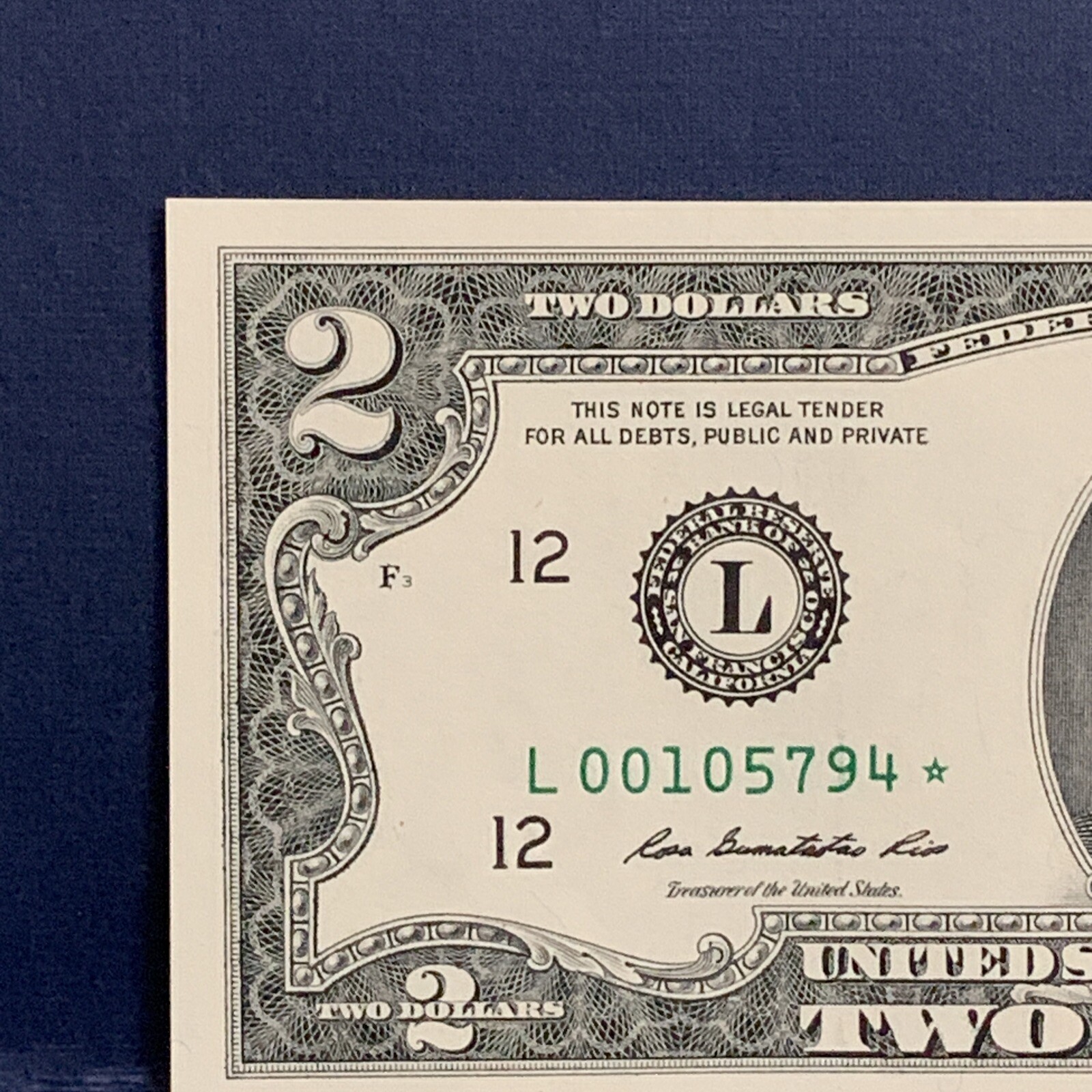 Rare $2 Bill Star Note 2013 Uncirculated Run 128K L00105794* | eBay