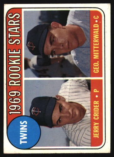 1969 Topps #491 Jerry Crider/George Mitterwald VGEX RC Rookie Twins ...