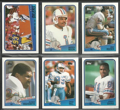 1988 TOPPS HOUSTON OILERS TEAM SET (18) PACK FRESH - w/1,000 YARD CLUB ...