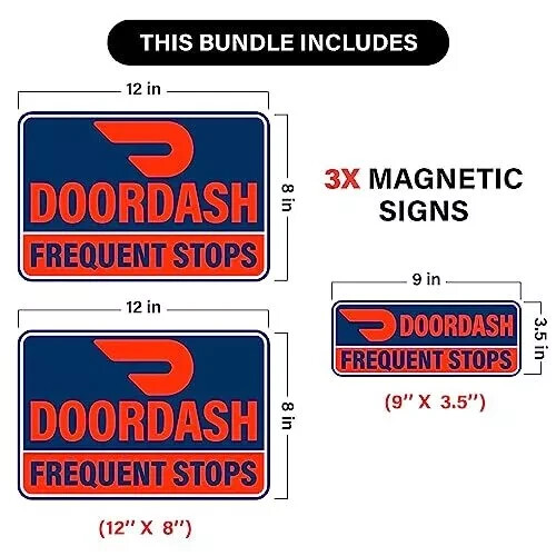 3 Pack Magnetic Car Doordash Delivery Driver Signs | eBay