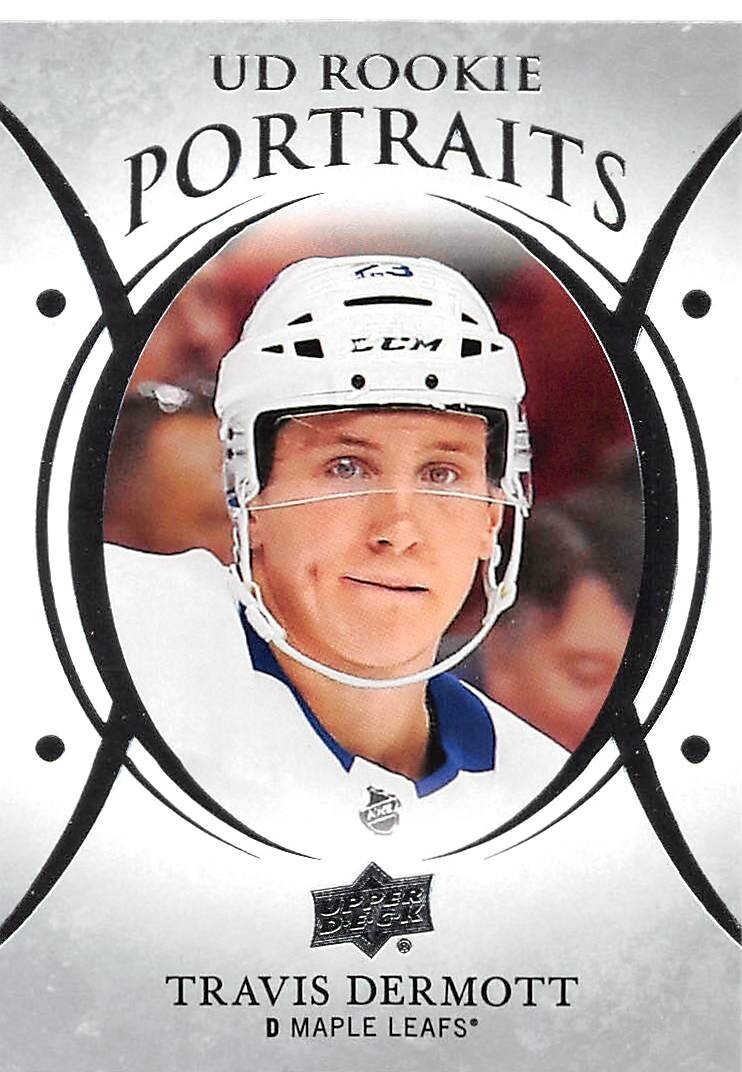 18/19 UPPER DECK UD PORTRAITS ROOKIE RC #P-75 TRAVIS DERMOTT MAPLE ...