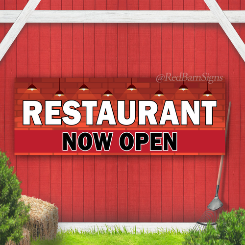 Restaurant Now Open Indoor Outdoor Vinyl Banner Design | eBay