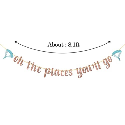WeBenison Glitter Oh The Places You'll Go Banner Happy Retirement Party ...