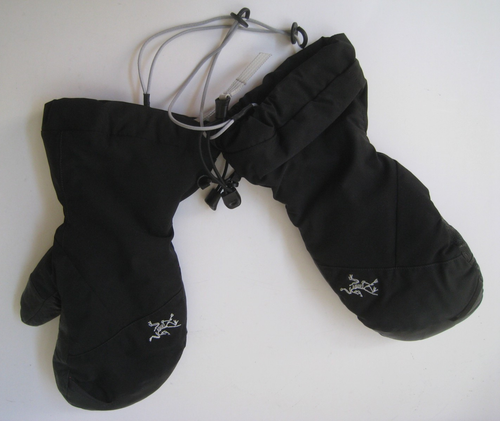 GORTEX PRIMALOFT BLACK GOAT LEATHER MITTEN GLOVES SIZE S/P WILL KEEP ...