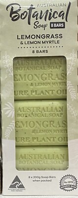 8x Australian Botanical Lemongrass & Lemon Myrtle Body Gentle Wash Bar ...