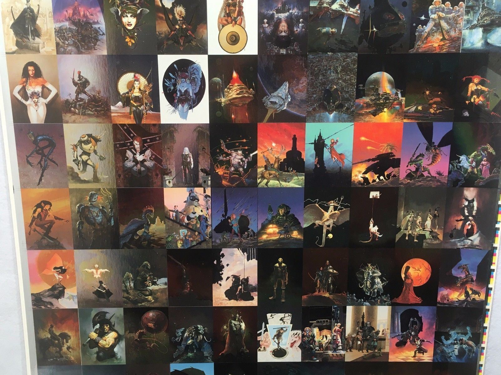 Masters of Fantasy Metallic Trading Cards UNCUT 96 CARD SHEET Poster ...