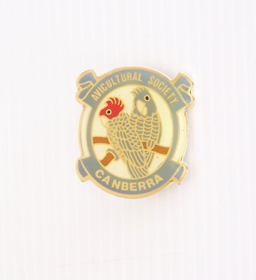 VINTAGE AVICULTURAL SOCIETY CANBERRA AUSTRALIA LAPEL HAT TIE PIN BADGE ...