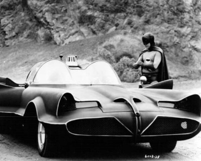 Batman 1966 TV series Adam West stands by open door of Batmobile 24x36 ...