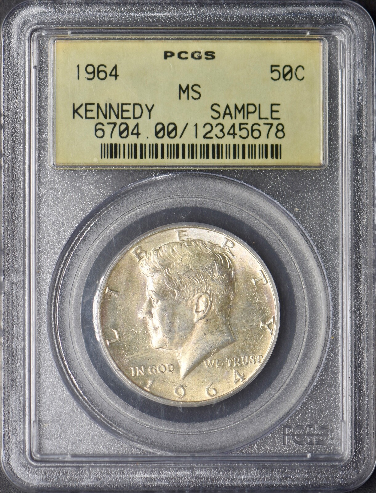 1964-D Kennedy Silver Half Dollar - PCGS # Error MS Sample Slab OGH ...