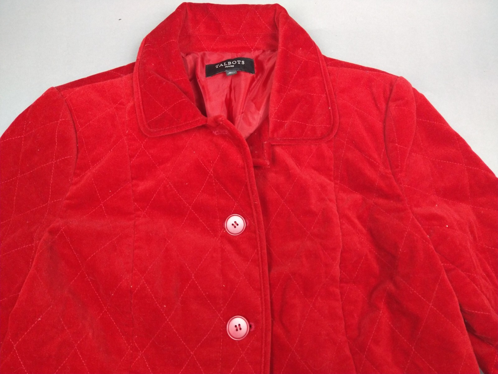 Talbots Petites Jacket Womens 10P Scarlet Red Velvet … - Gem