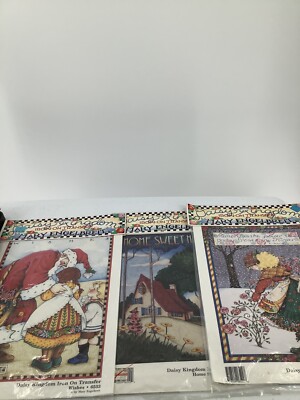 Vtg 3 Daisy Kingdom Mary Engelbreit Iron On Transfer Roses In Winter ...