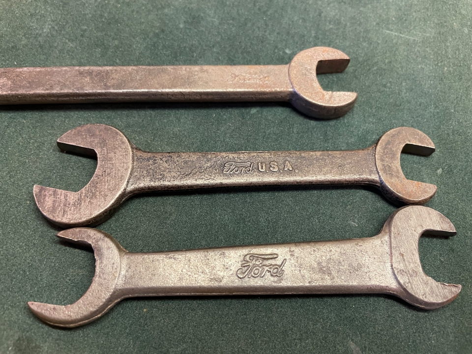 3 VTG Ford Script Open End Wrenches T-1917 3Z646 M markings | eBay