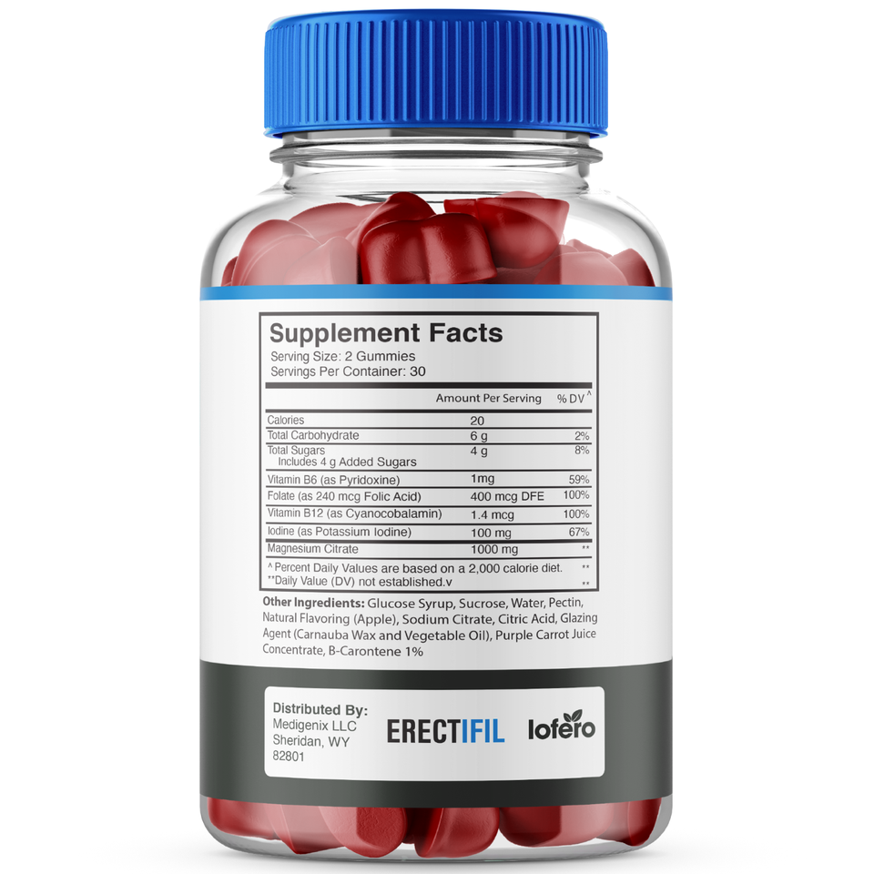 (2 Pack) Erectifil Male Gummies, Advanced Men Performance Support (120 ...