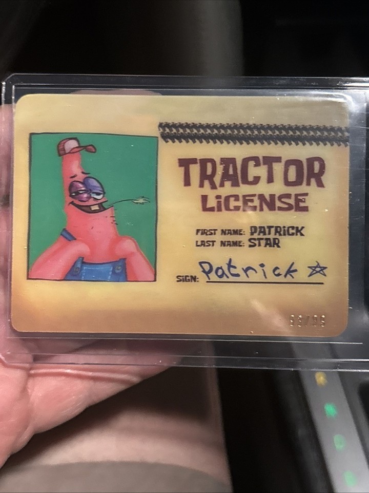 Topps Chrome SpongeBob Patrick Star Wallet SW-4 Tractor License /99 | eBay
