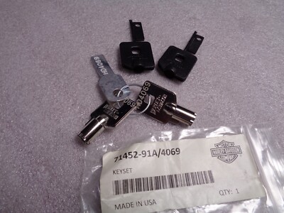 GENUINE ,HARLEY DAVIDSON, SOFTAIL / DYNA / TOURING, KEY SET / 2 KEYS ...