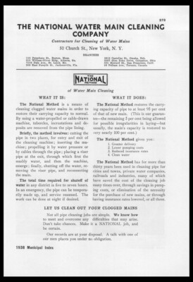 1938 National Water Main Cleaning Co New York NY Vintage trade print ad ...